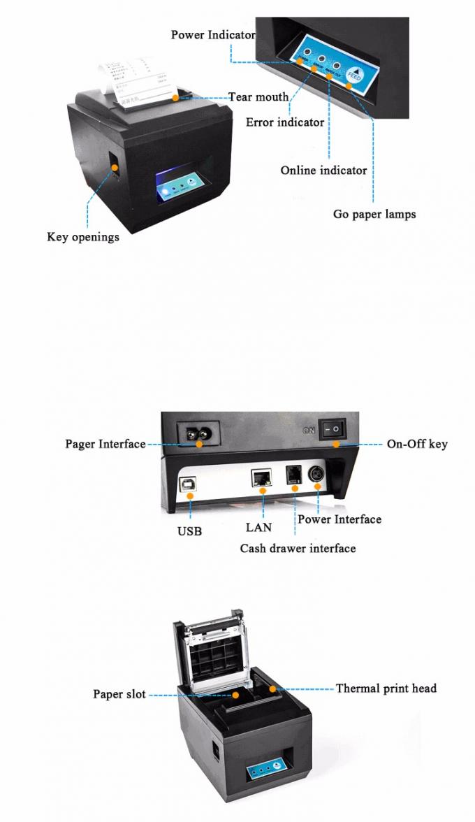 Great Compatibility 80mm USB RS232 Receipt Wifi Thermal Printer