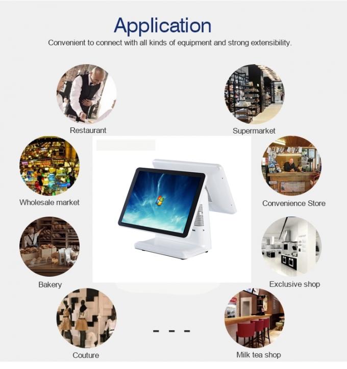 17 Inch Fashion Windows Desktop Dual Touch Screen EPOS POS Terminal